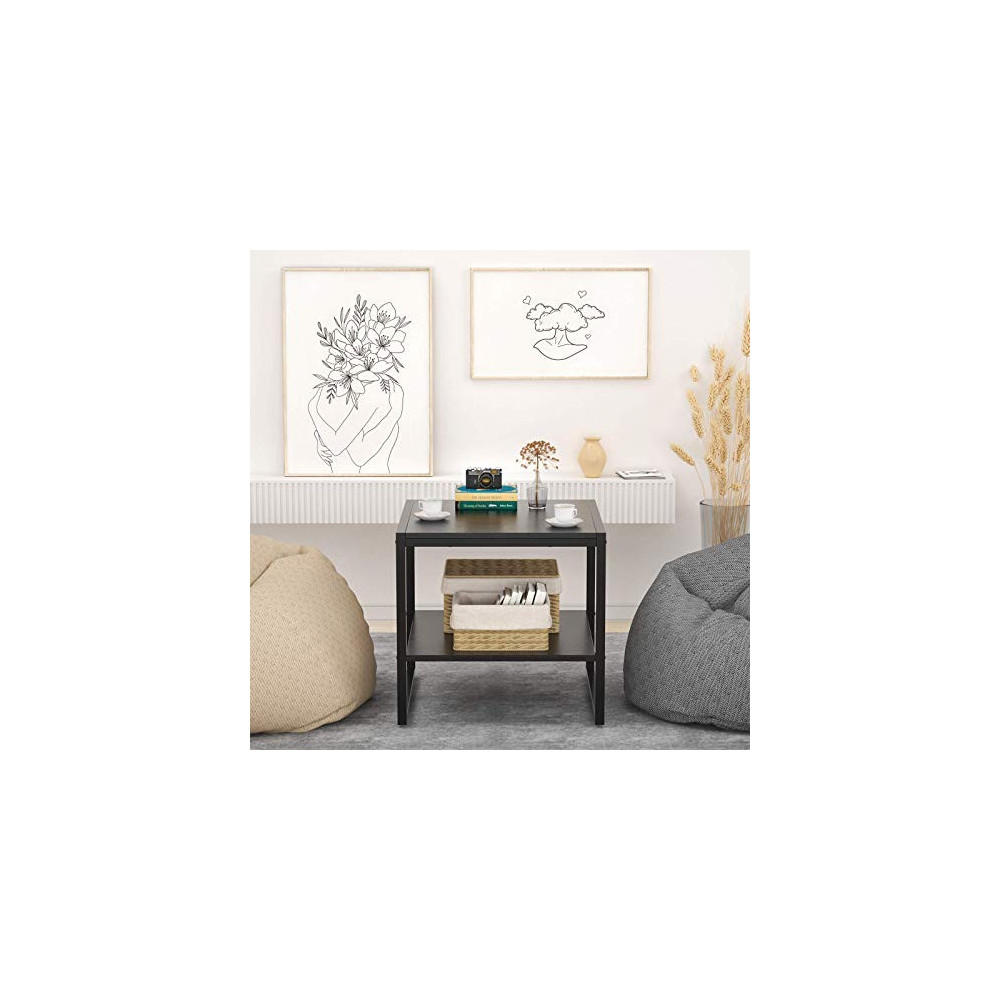 Homieasy End Table, 20 Inch Square Side Table Modern Night Stand ...