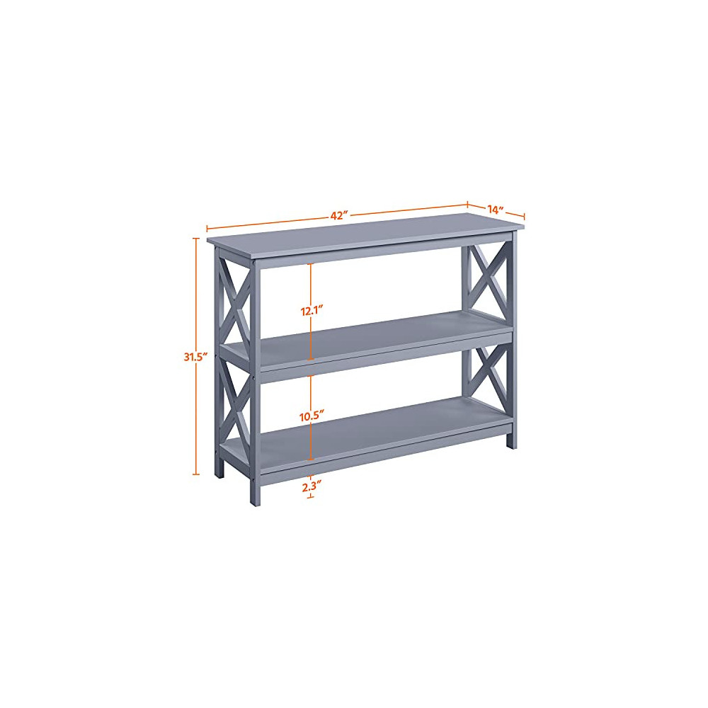 Yaheetech 3 Tier Console Table with 3 Storage Shelves, Entryway ...