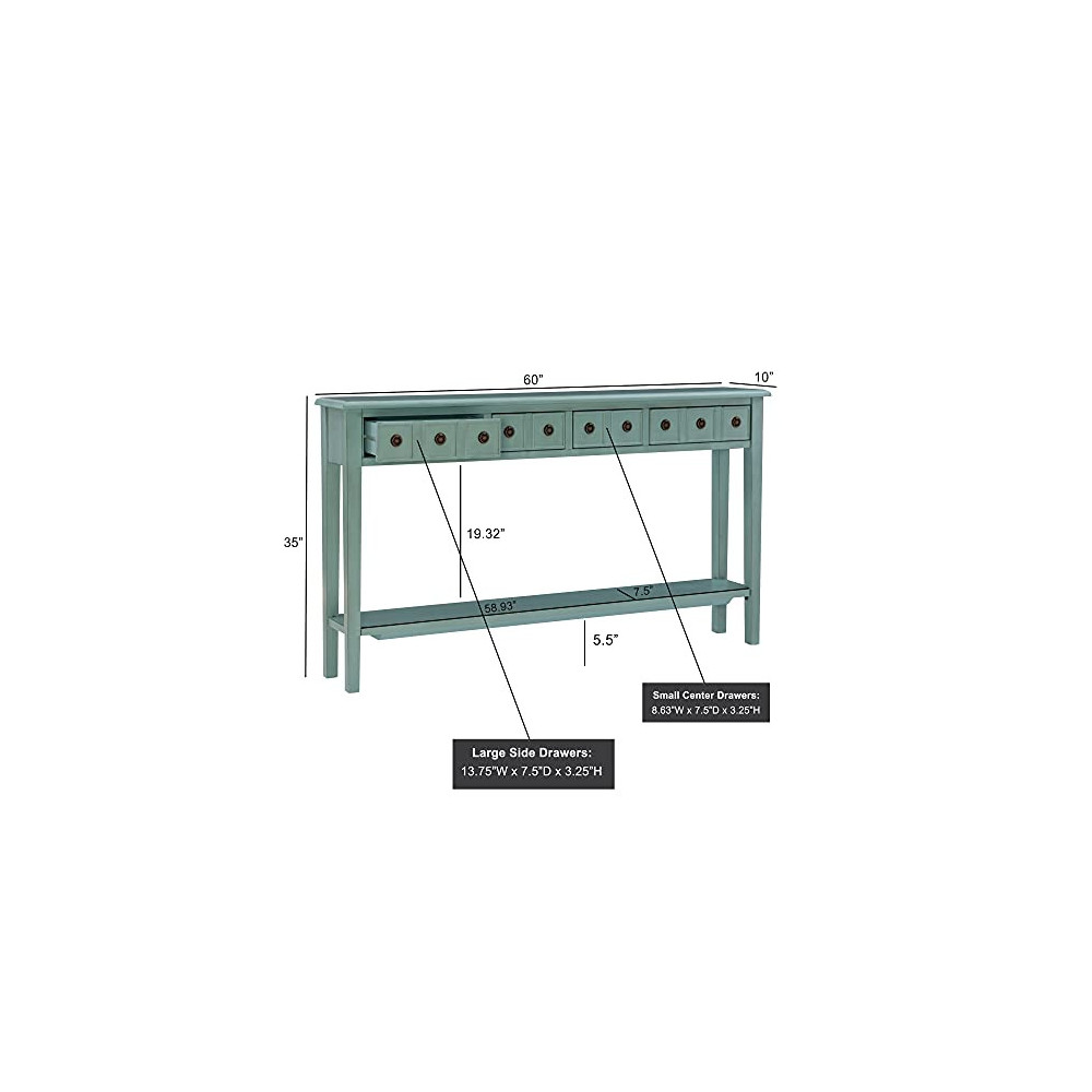 Powell Furniture Sadie Long Console Table, Teal