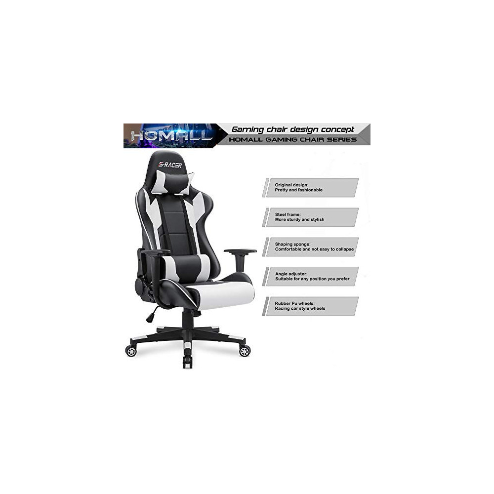 Homall Gaming Chair Office Chair High Back Computer Chair Leather ...