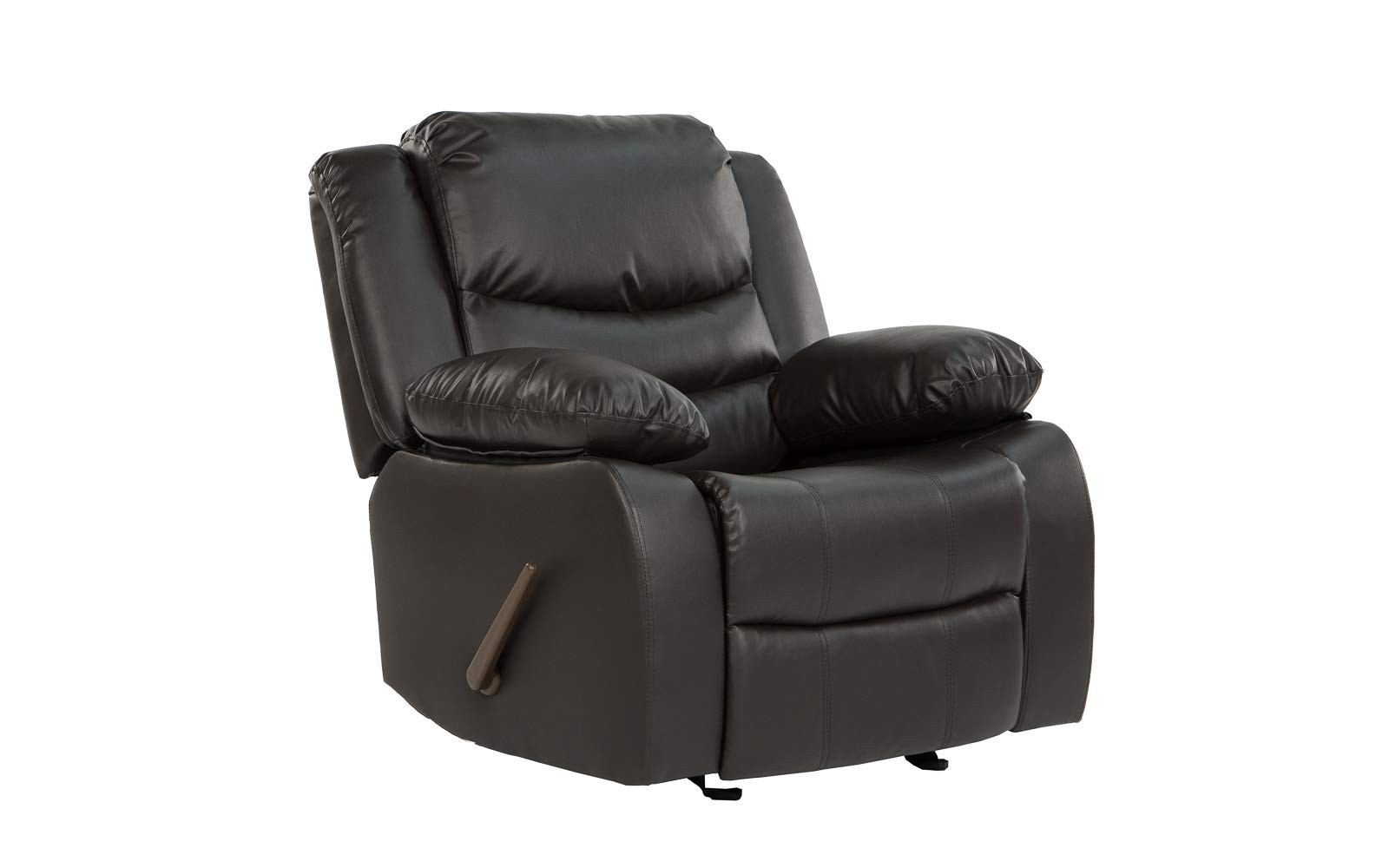 Bonded Leather Rocker Recliner Living Room Chair Brown | Universe Furniture
