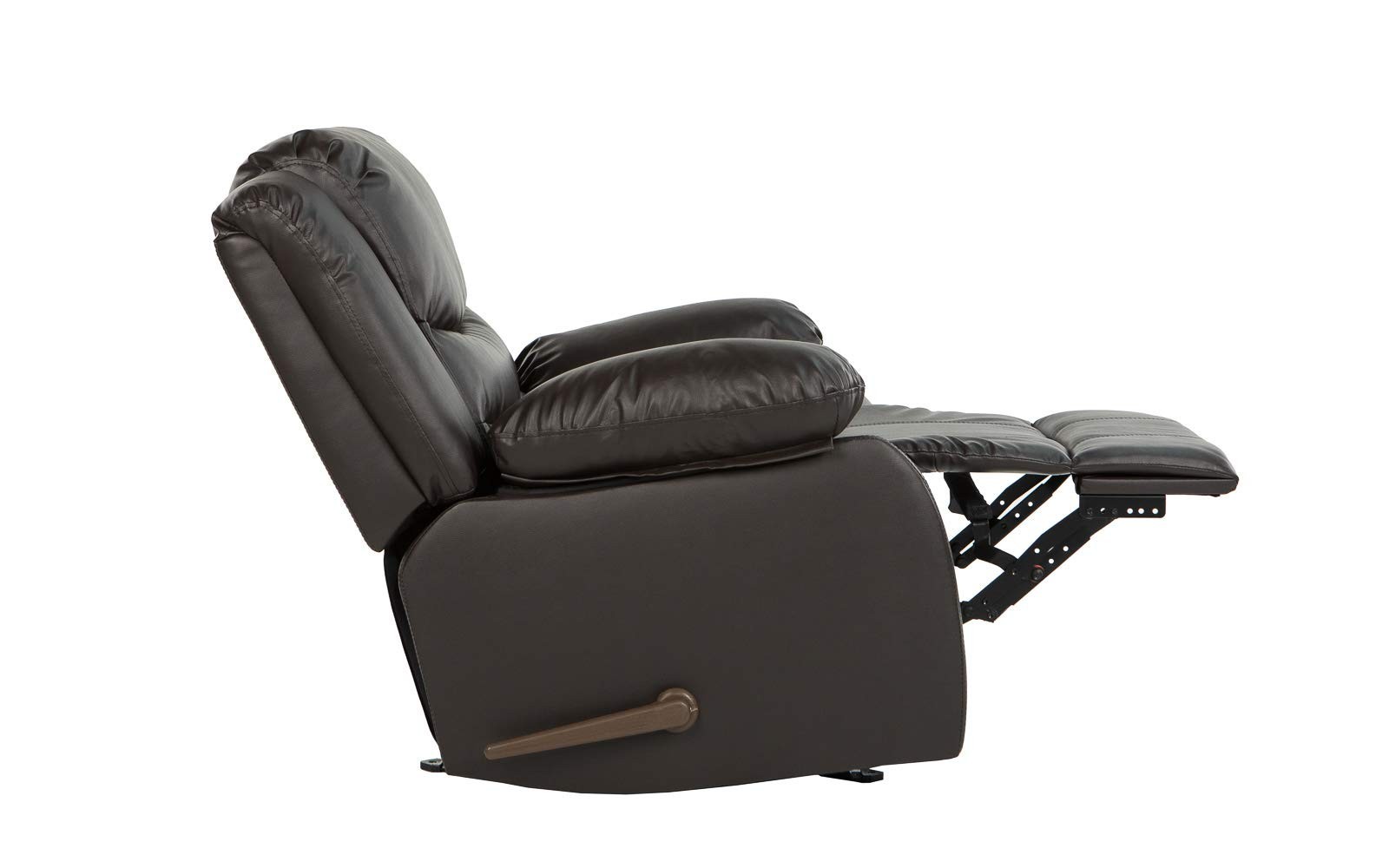 Bonded Leather Rocker Recliner Living Room Chair Brown | Universe Furniture