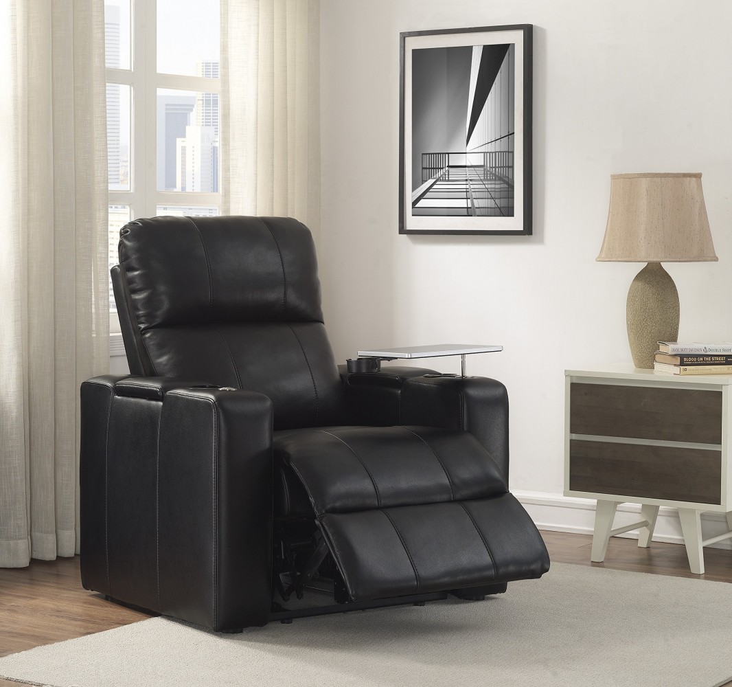 Pulaski Larson Theatre Recliner, 38.0" L X 39.5" W X 43.0" H, Black ...