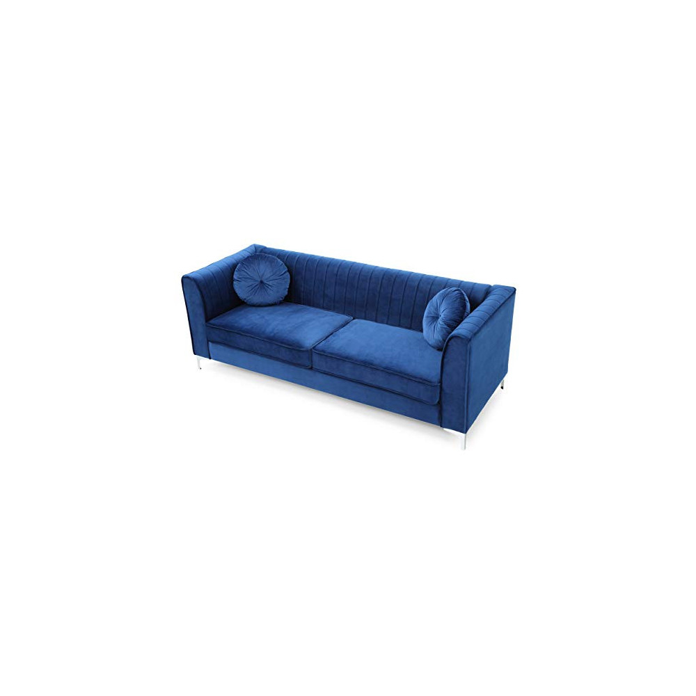 Glory Furniture Delray Sofa, Navy Blue. Living Room Furniture, 3