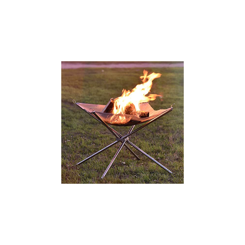 Portable Fire Pit Outdoor Extra Large - 22 Inch Collapsing Steel ...