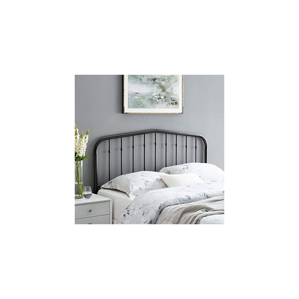 Modway Lennon Modern Farmhouse Metal King Headboard In Black Universe Modway Lennon Modern Farmhouse Metal King Headboard In Black Universe