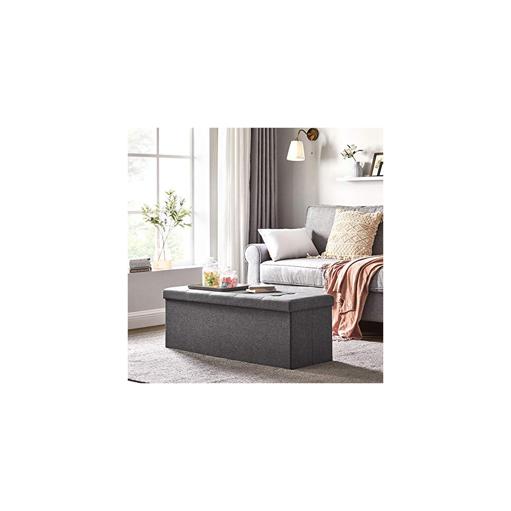 Songmics 43 Inches Folding Storage Ottoman Bench Storage Chest