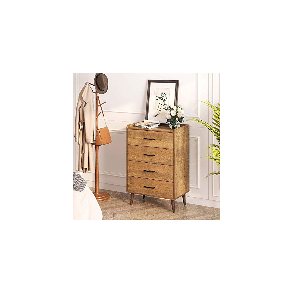 Rolanstar Drawer Dresser with 4 Wood Drawers, Storage Dresser ...