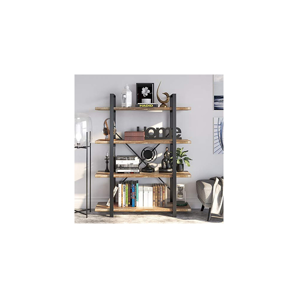 IRONCK Bookshelf and Bookcase 4-Tier, 130lbs/shelf Load Capacity ...