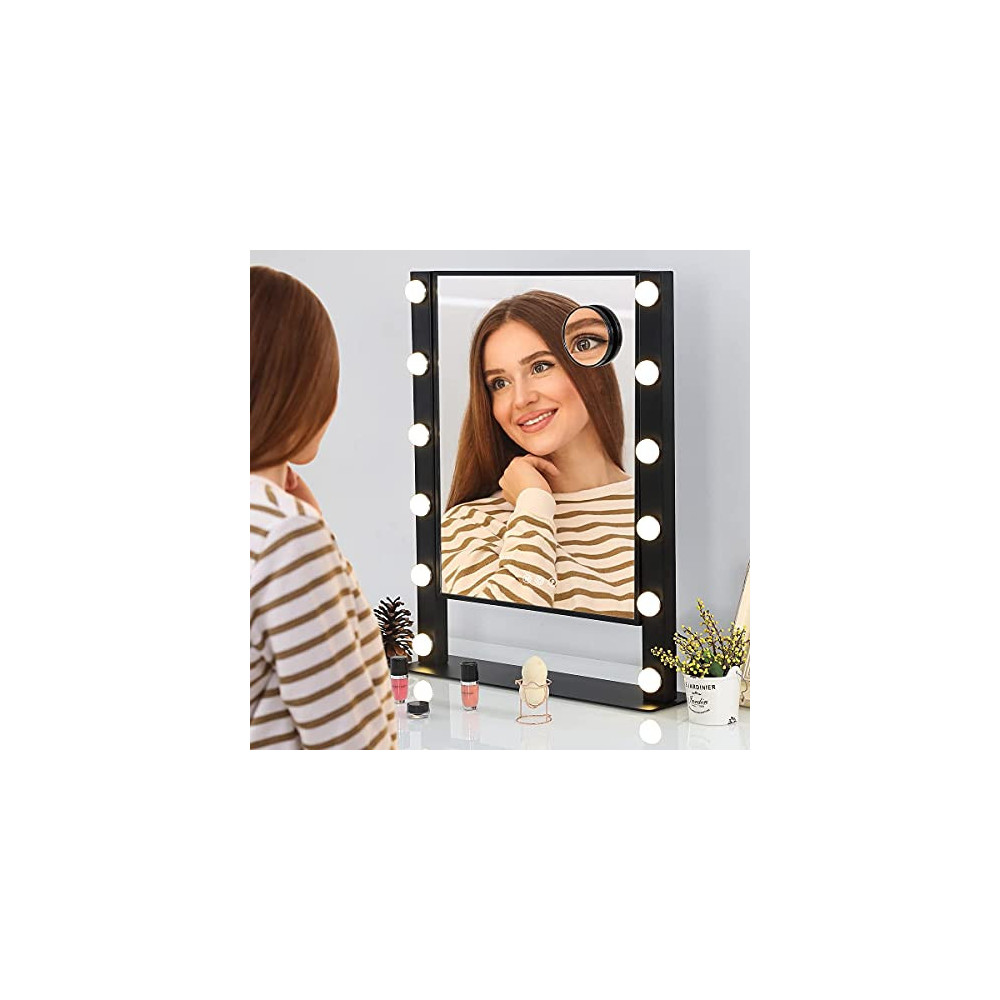LEISHE Large Vanity Mirror with Lights Rotated Hollywood Mirror ...